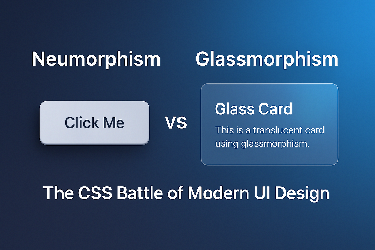 🔥Neumorphism vs Glassmorphism: The CSS Battle of Modern UI Design | by Tejasvi Navale | Jun ...