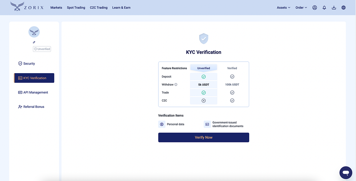Step by Step KYC Tutorial. In this tutorial, you’ll discover the… | by ZORIXchange | Medium