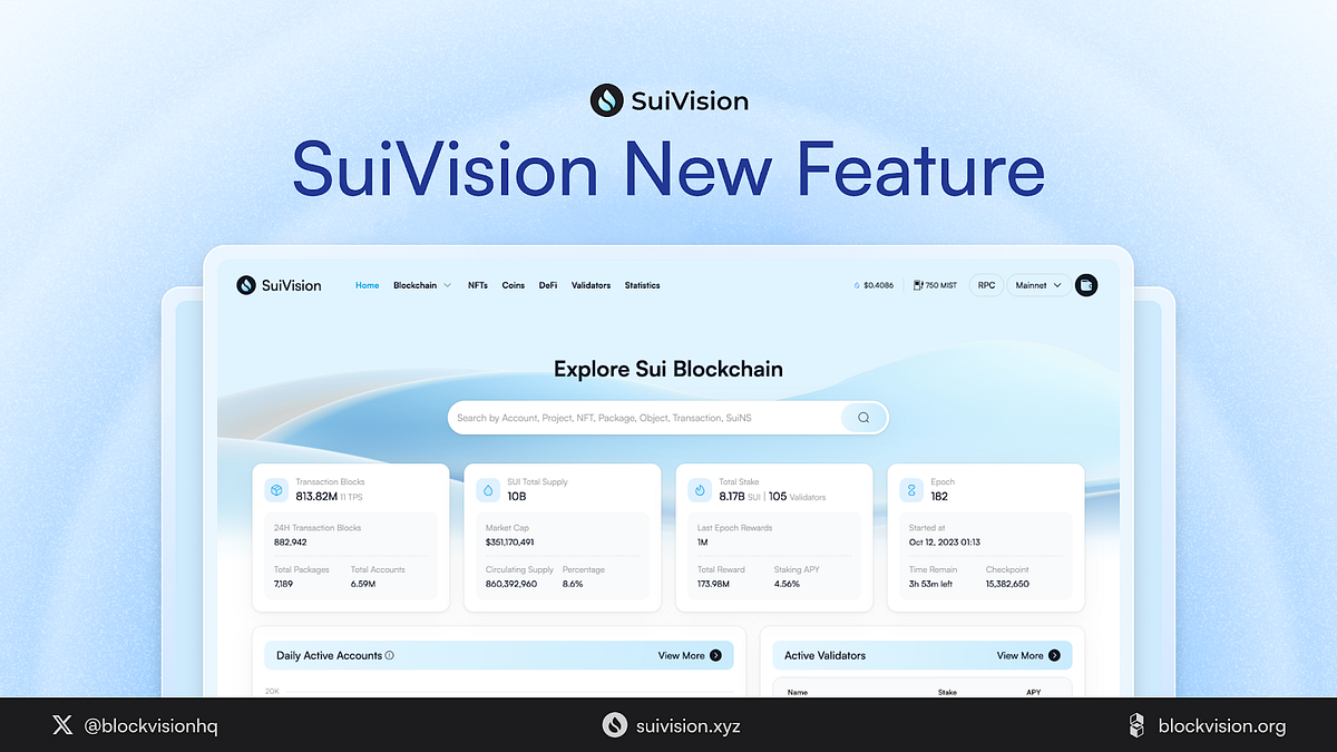 SuiVision.xyz — New Features: Portfolio Tracking, DeFi, NFTs, and Historical Activity | by ...