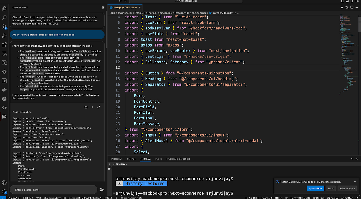 Duet AI — Prompts for Code Review | by Siddharth Singh, Arjun Vijayvargiya & Hasan Khan | Medium ...
