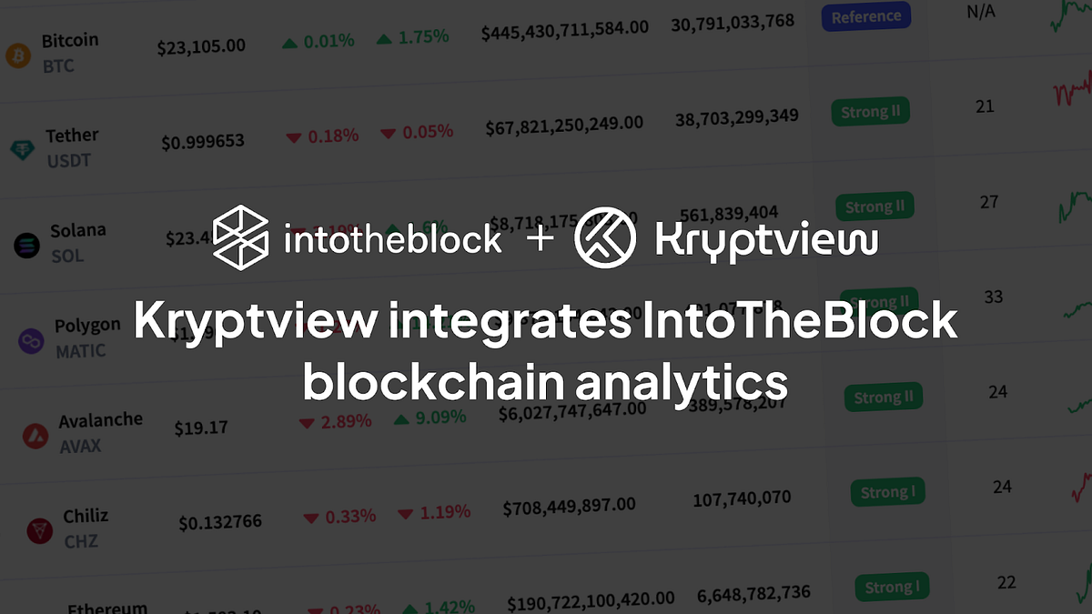 Kryptview & IntoTheBlock Partner to Provide More Advanced Analytics | by Sentora | Sentora | Medium