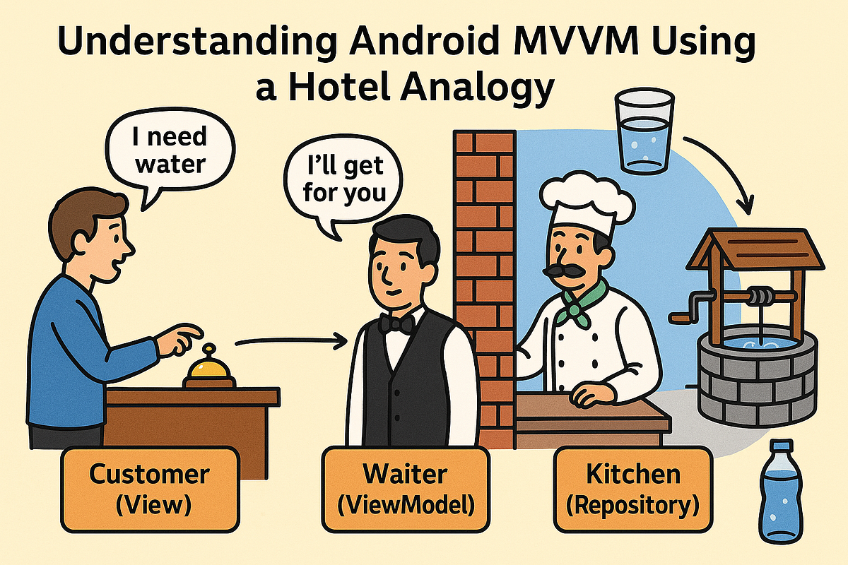 Master Android MVVM Architecture with a Hotel Analogy (Customer, Waiter, Repository Explained ...