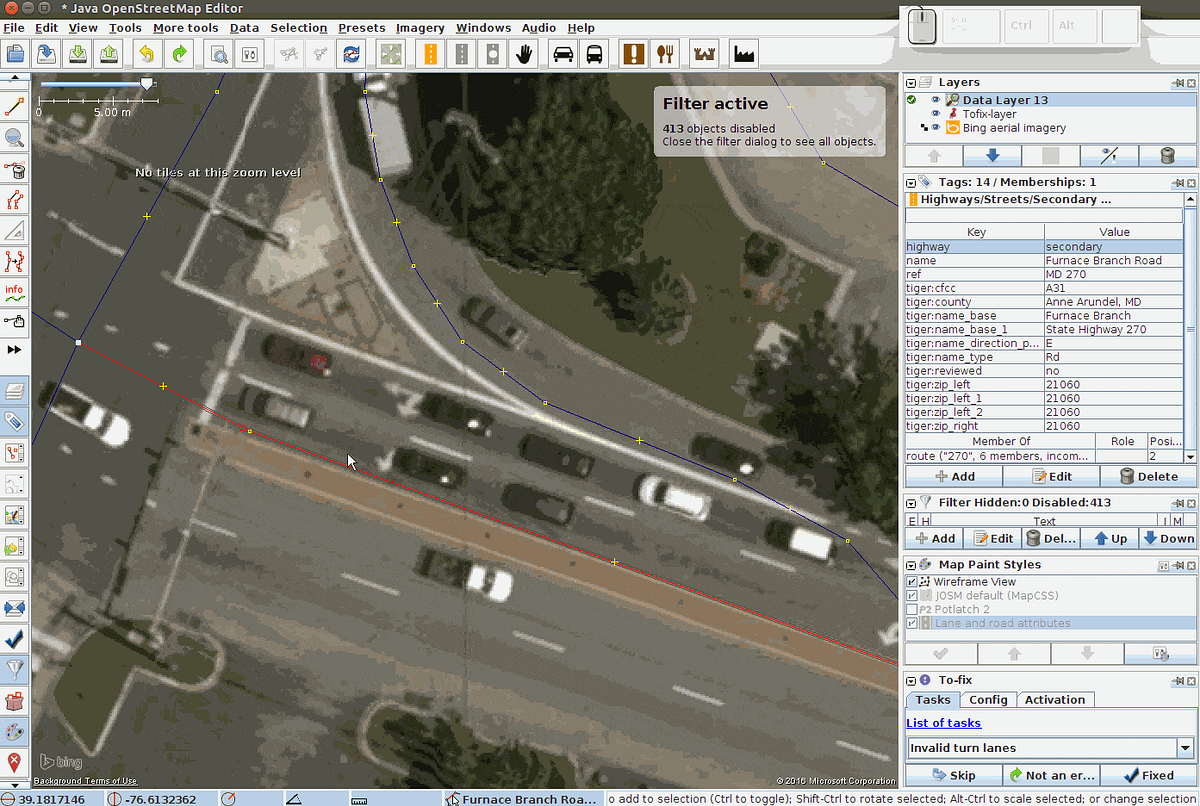 Turnlanes-tagging plugin for JOSM | by Mapbox | maps for developers