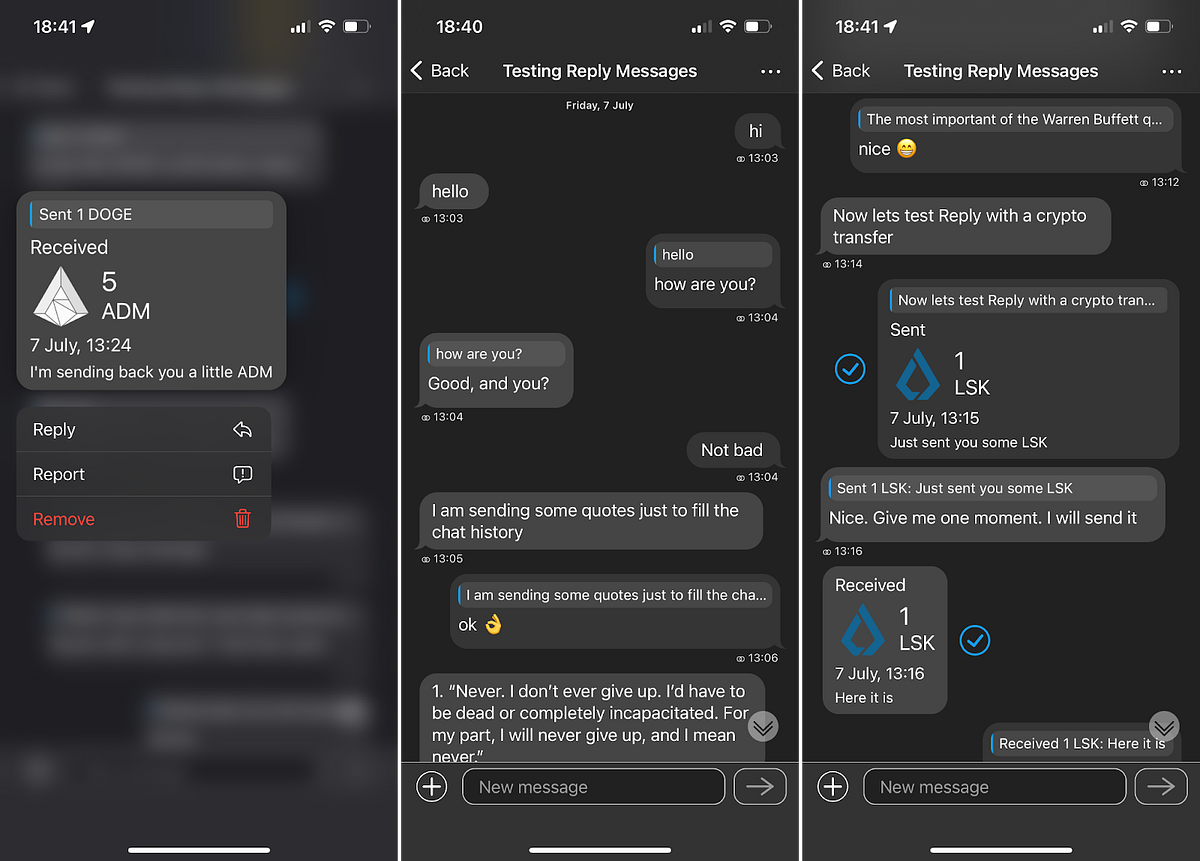The Reply/Quote feature landed on the ADAMANT Messenger iOS app | by ...