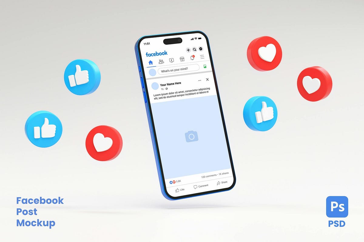 Facebook Post Mockup (Product Mockups Graphic Templates) | by ...