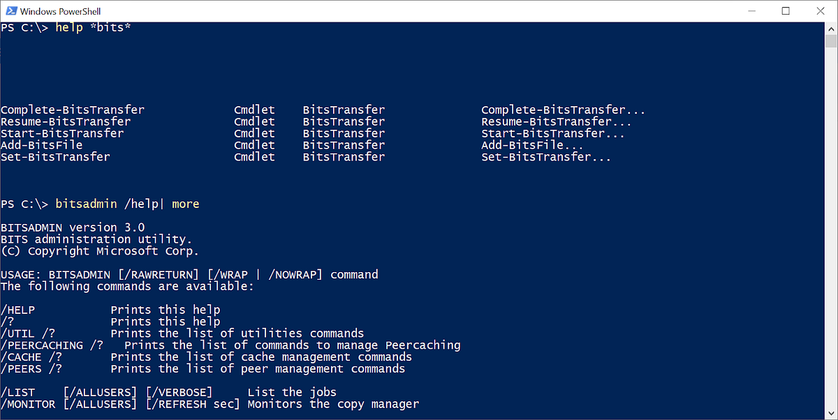 The Windows Process Journey — “bitsadmin.exe” (BITS administration utility) | by Shlomi Boutnaru ...