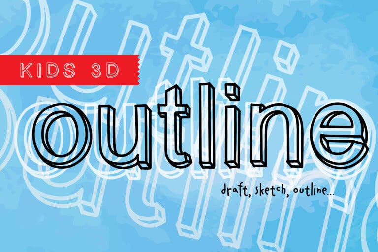 Kids 3D Outline Font Free Download - kaisunnan8 - Medium