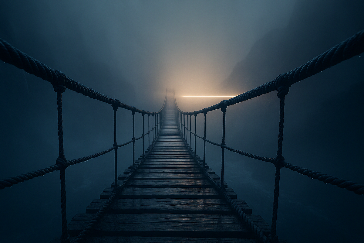 The Bridge Through Fog. You stand at the lip of a ravine under… | by ...
