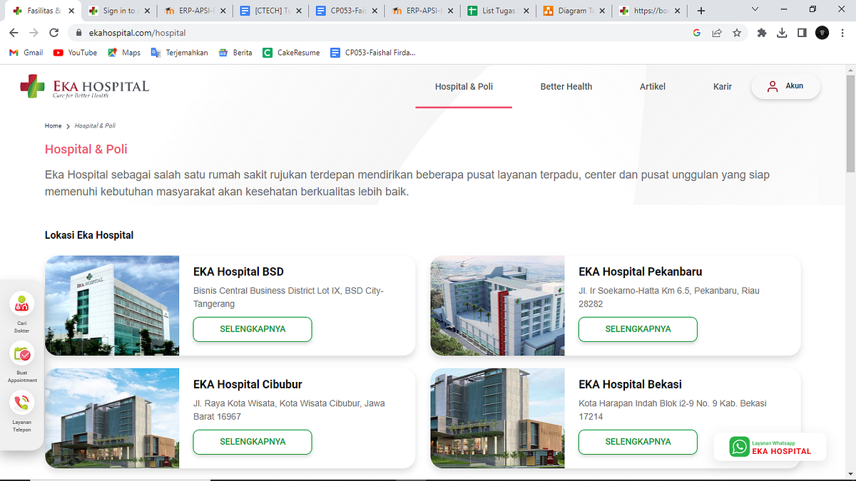 Mengenal Aplikasi Business | studi kasus : website eka hospital kota wisata — cibubur | by ...