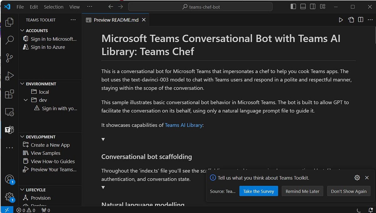 I used Teams Toolkit to build a bot for Teams that triggers a proactive ... I used Teams Toolkit to build a bot for Teams that triggers a proactive ...