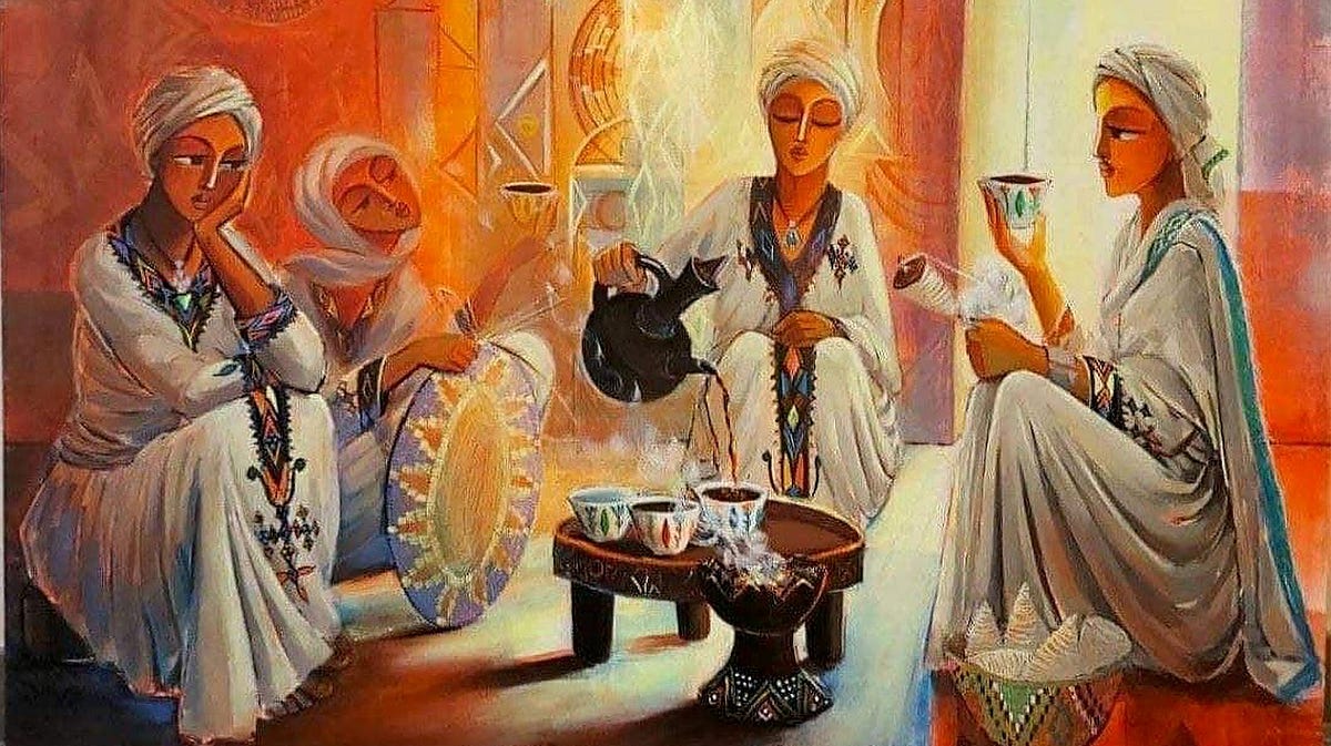 Ethiopian coffee ceremony, the ritual of coffee cup fortune telling | by Addis Zeybe | Medium