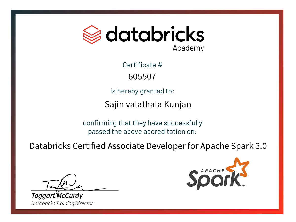 Databricks spark 3.0 Certification | by sajin vk | Medium