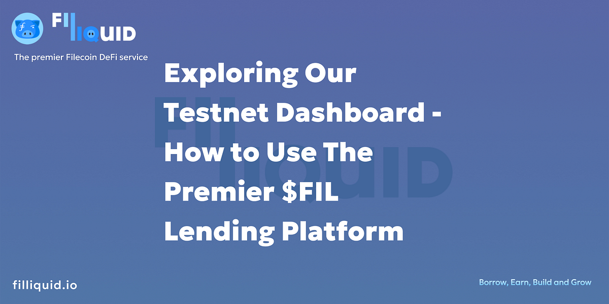Exploring Our Testnet Dashboard — How to Use The Premier $FIL Lending ...