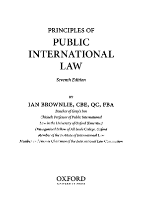 (Download) Principles of Public International Law By The Late Ian ...