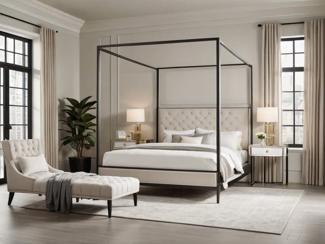 Willa Arlo Interiors Tessa Tufted Upholstered Low Profile Canopy Beds ...