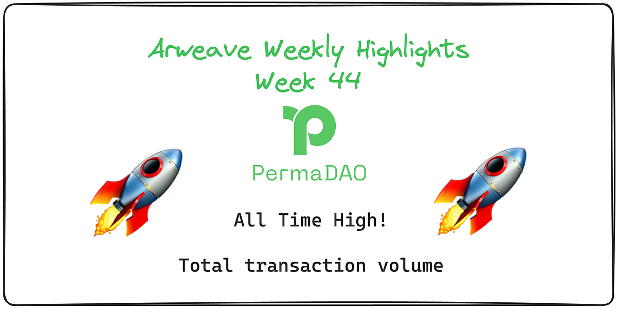 Arweave Eco Highlights Wk 44｜Explosive Growth! Arweave Network Sets New All-Time Highs in ...
