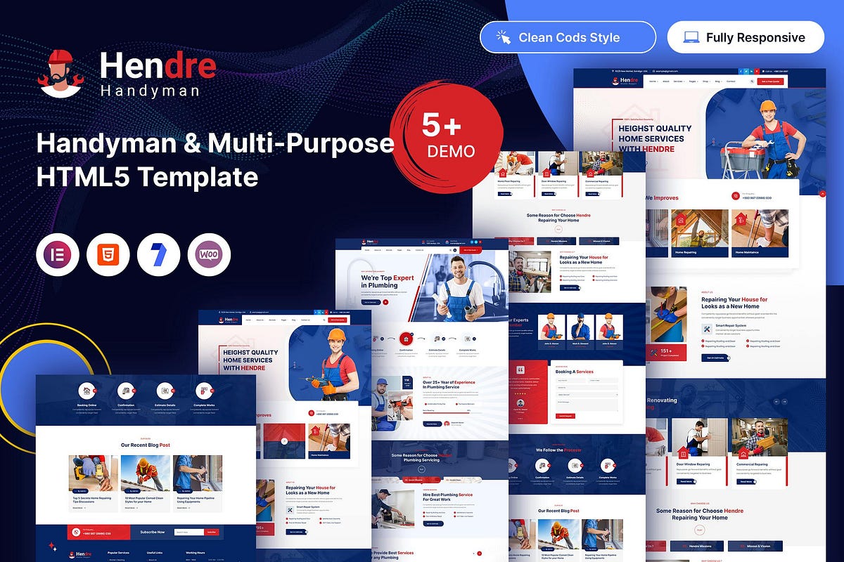 Hendre — Handyman & Multi-Purpose HTML5 Template | by Pixelpundit | Jul ...