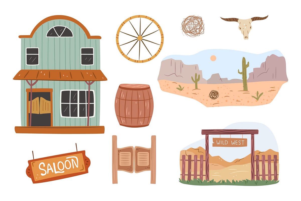 Cute wild west elements, American western - Vedpac1 - Medium