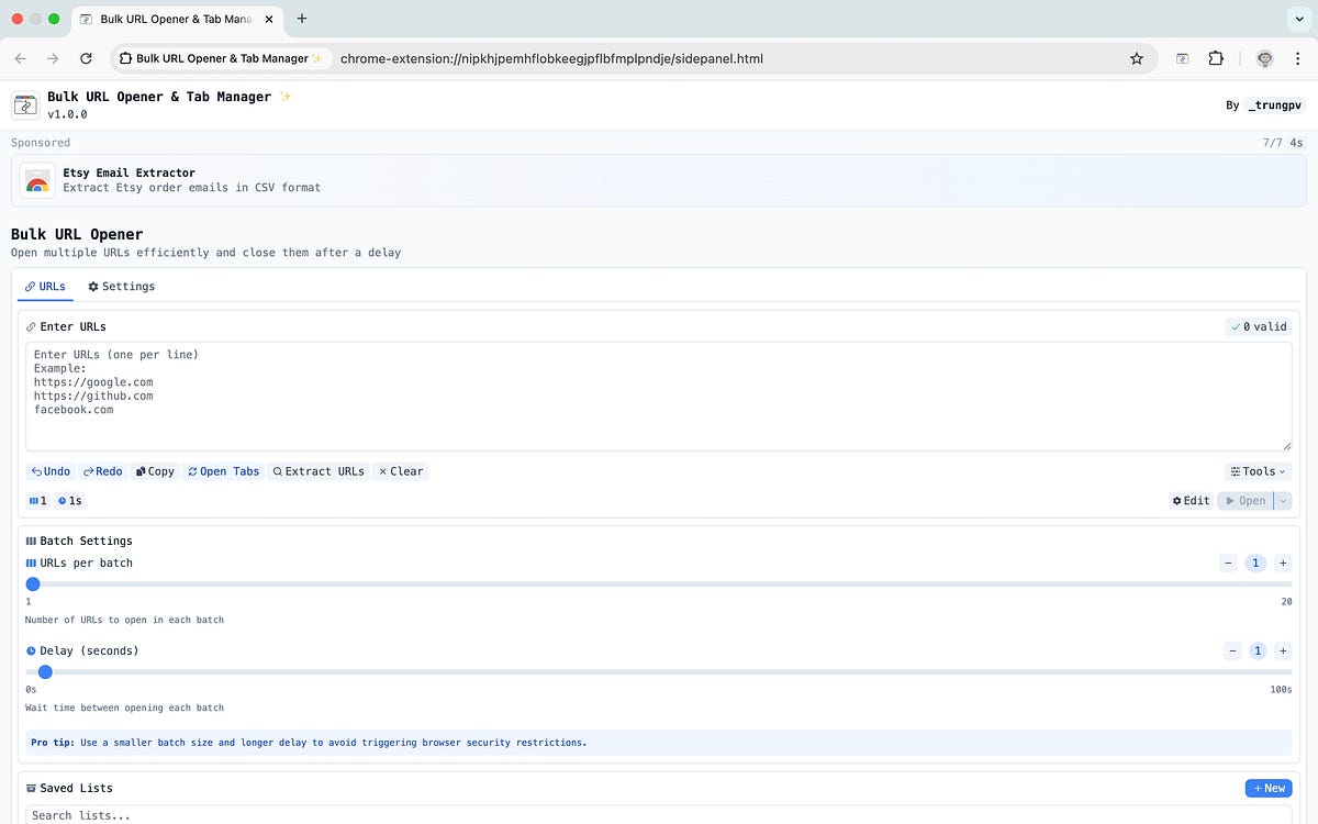 Bulk URL Opener & Tab Manager Chrome Extension | by Phạm Văn Trung | Medium