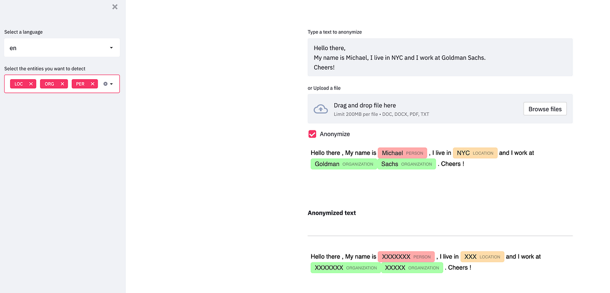 How to Build and Deploy a Text Anonymizer with SpaCy and Streamlit | by Ahmed Besbes | TDS ...