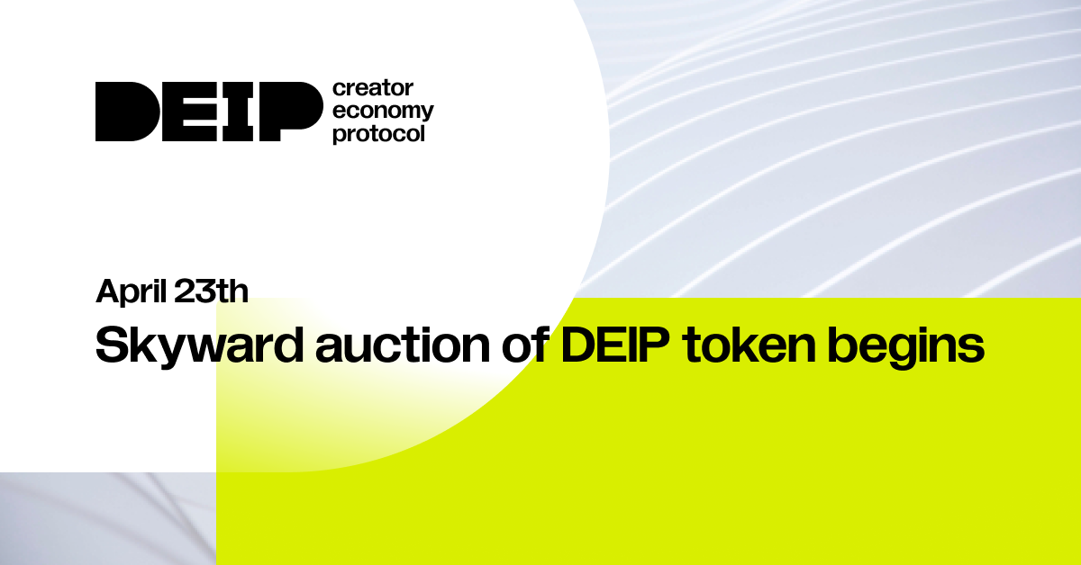 Skyward auction of DEIP token begins tomorrow | by Dana Malayeva | DEIP ...