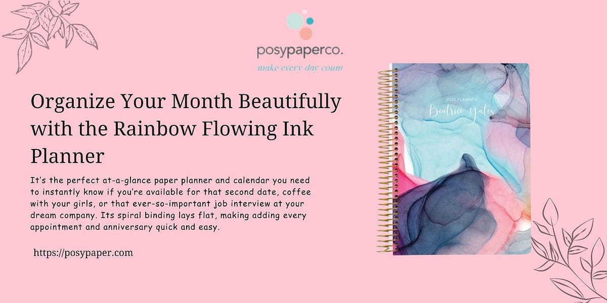 Organize Your Month Beautifully with the Rainbow Flowing Ink Planner ...