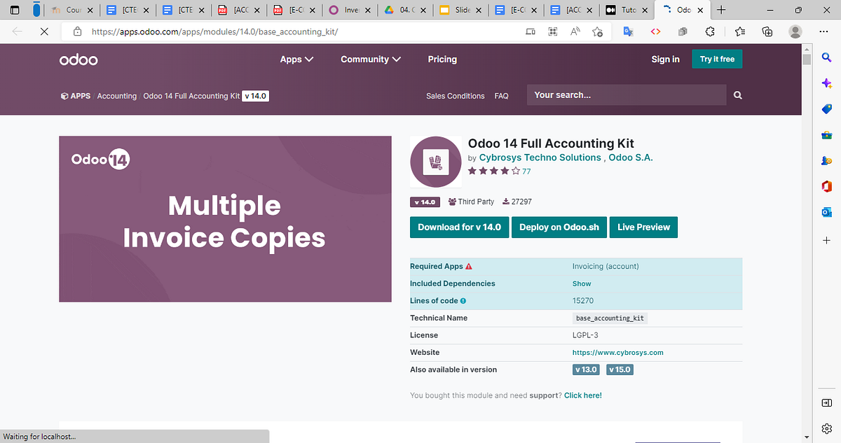 Tutorial Install Modul Accounting & Create Customer Invoice pada Modul ODOO 14 | by ...