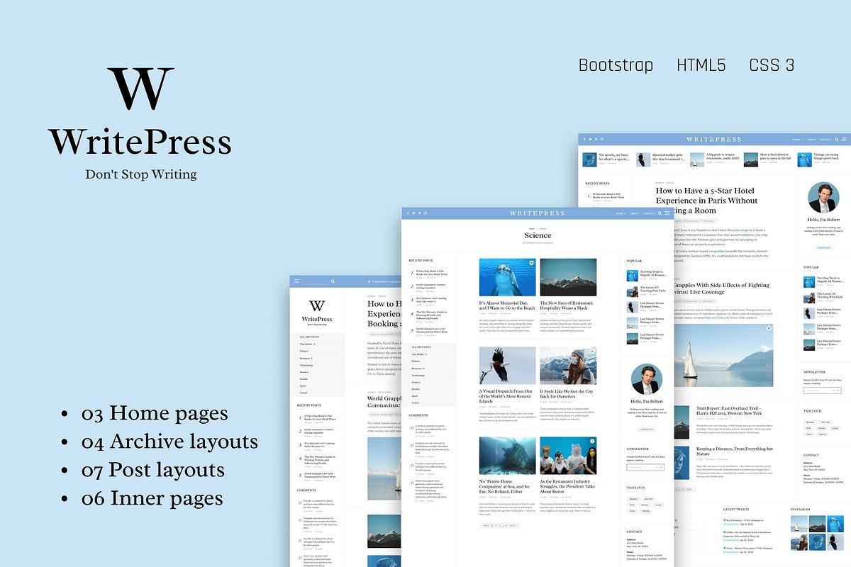 WritePress — Simple Minimal Personal Blog Template | by Hyperhues | Jun ...