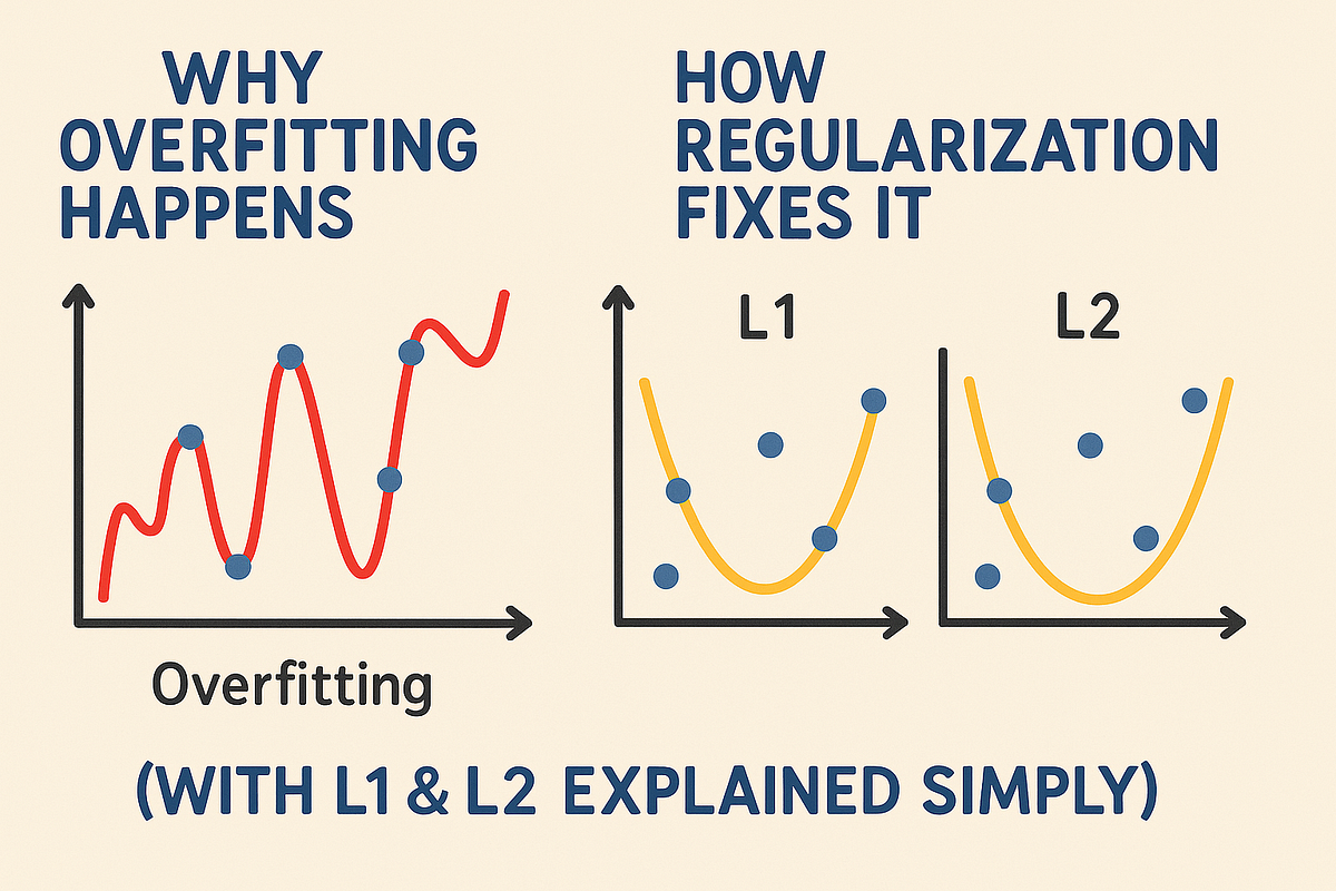 Why Overfitting Happens and How Regularization Fixes It (With L1 & L2 Explained Simply) | by ...