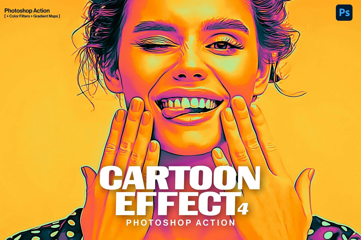 Cartoon Effect 4 Photoshop Action Actions and Presets Add-ons | by ...