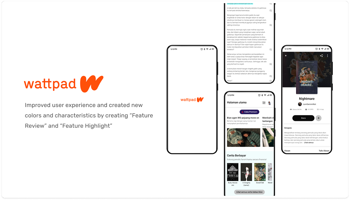 UI/UX Case Study : Wattpad App Redesign | by Indahmrn | Medium