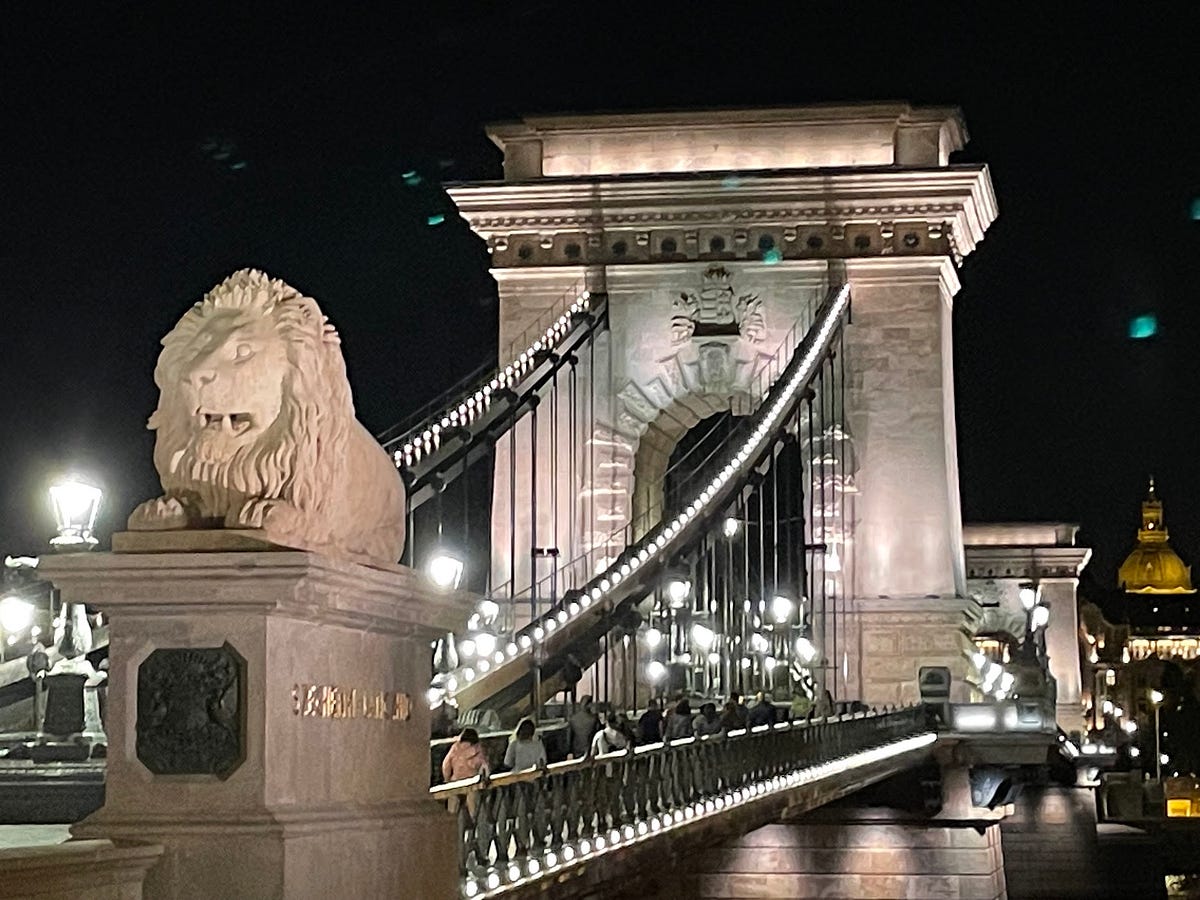 Walking Over The Chain Bridge in Budapest on Our First Night Together ...