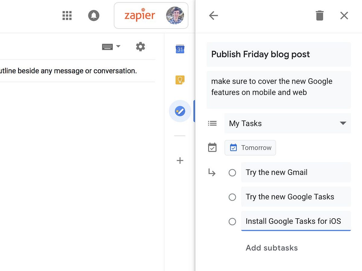 How to manage my Google Tasks in full screen? | by Mathias Gilson | Medium