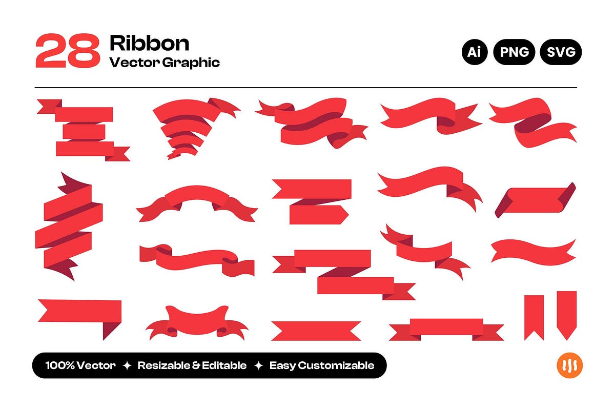 Ribbons Vector Illustration (Objects Graphics) | by Neonnebula | Medium