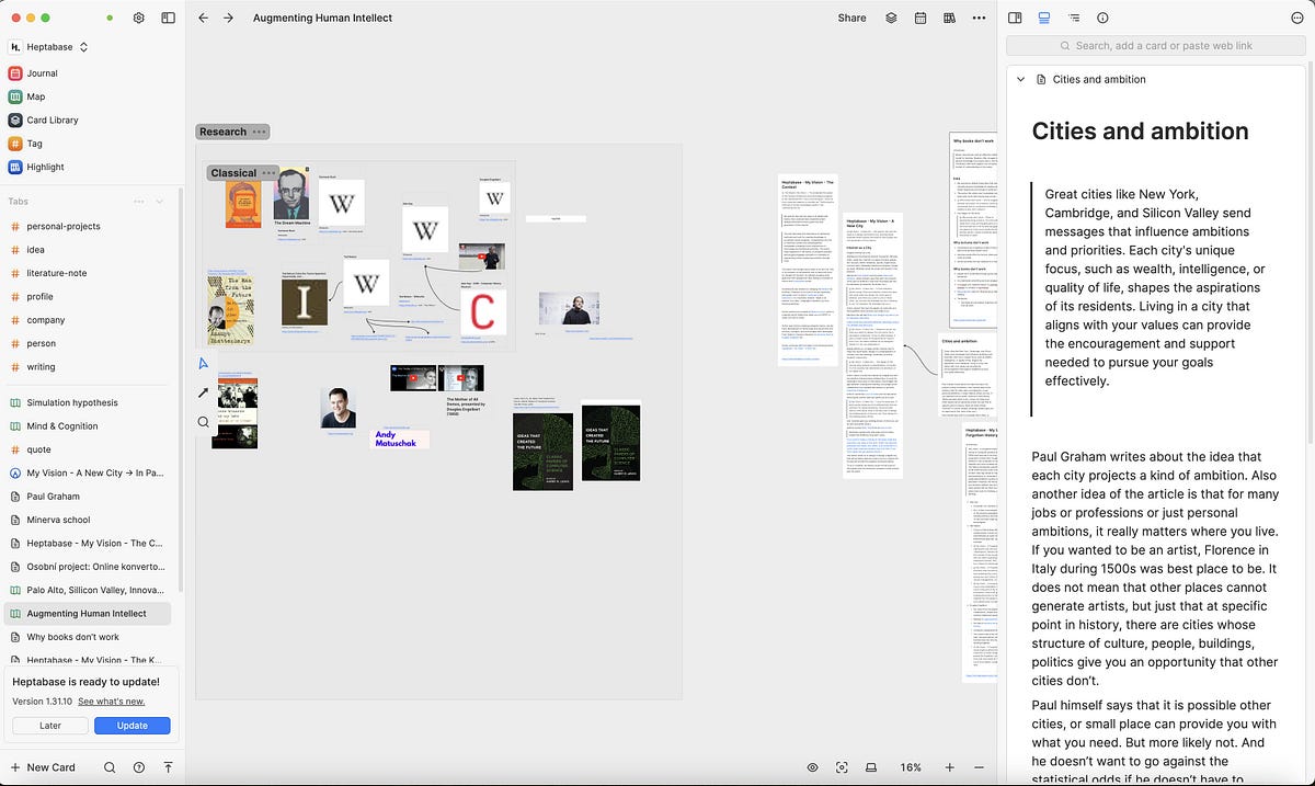 Note-taking, PKM and trying out Heptabase | by Jakub Albert Ferenc | Medium