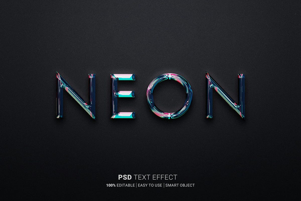 Neon Editable 3D Text Effect - Aquaartificer - Medium