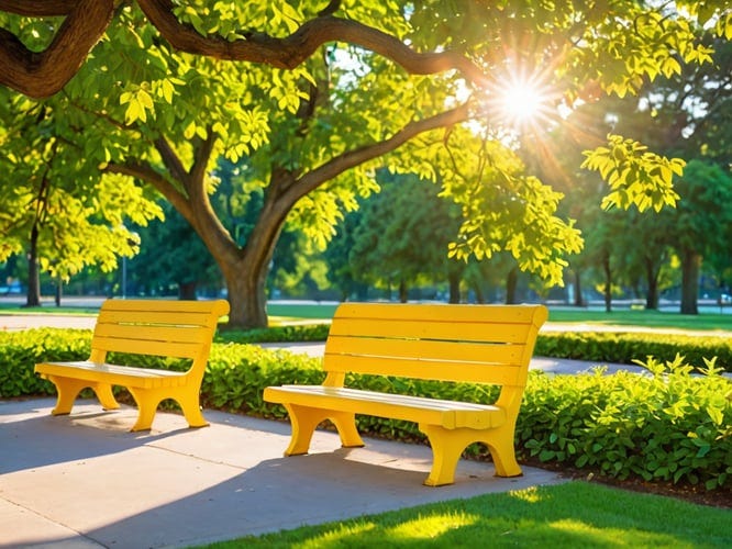 Yellow Benches | by Gerardo Russell | Medium