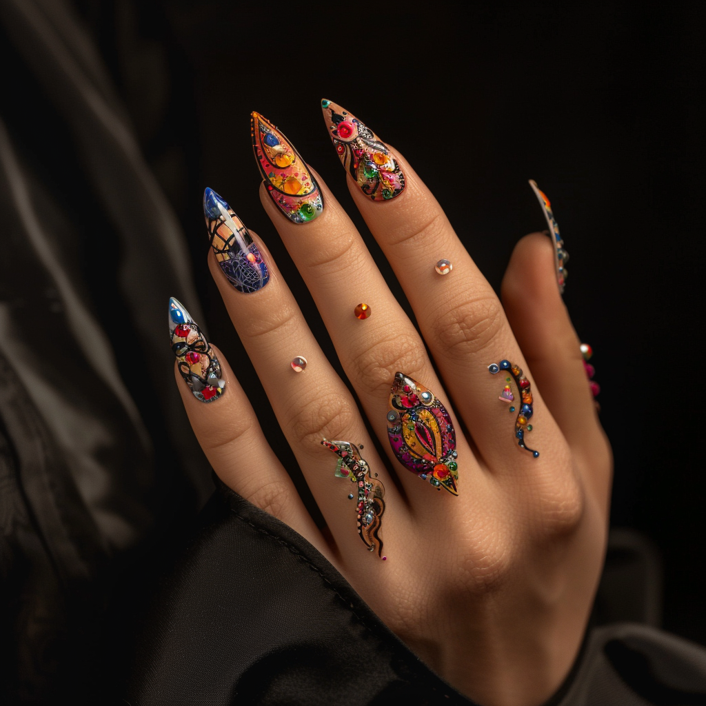 Simple DIY Gypsy Nail Art at Home | by Daring Lily - Your Remote Nail ...