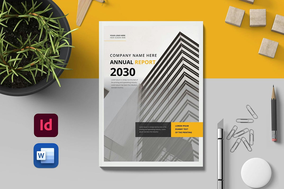 Annual Report Template Word & INDD (Print Templates Graphic Templates ...