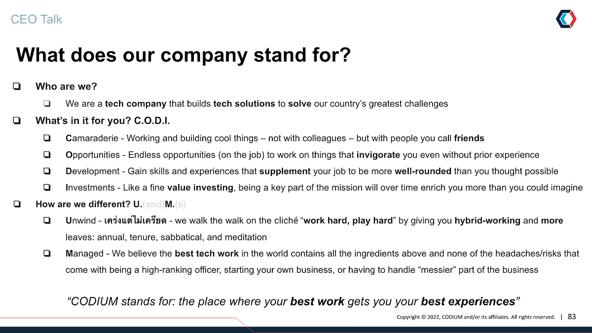 CODIUM CVPs and CVs — Core Values | by Sivabudh Umpudh | CODIUM | Jan ...