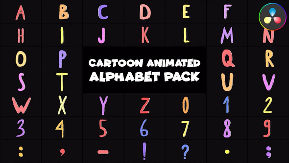 Cartoon Animated Alphabet for DaVinci Resolve - Circuitcipher - Medium