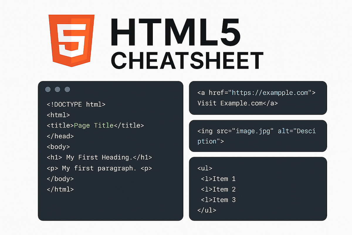 HTML5 Cheat Sheet. Core HTML5 Concepts | by Selvam AP | Jun, 2025 | Medium