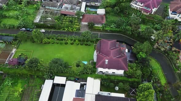 Overhead Aerial Shot of Urban Rooftops and Unique Building Layout ...