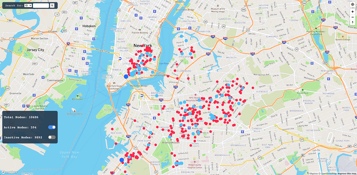 NYCMesh Network Visualization. By: Cosmo Wang, Mark Theeranantachai ...