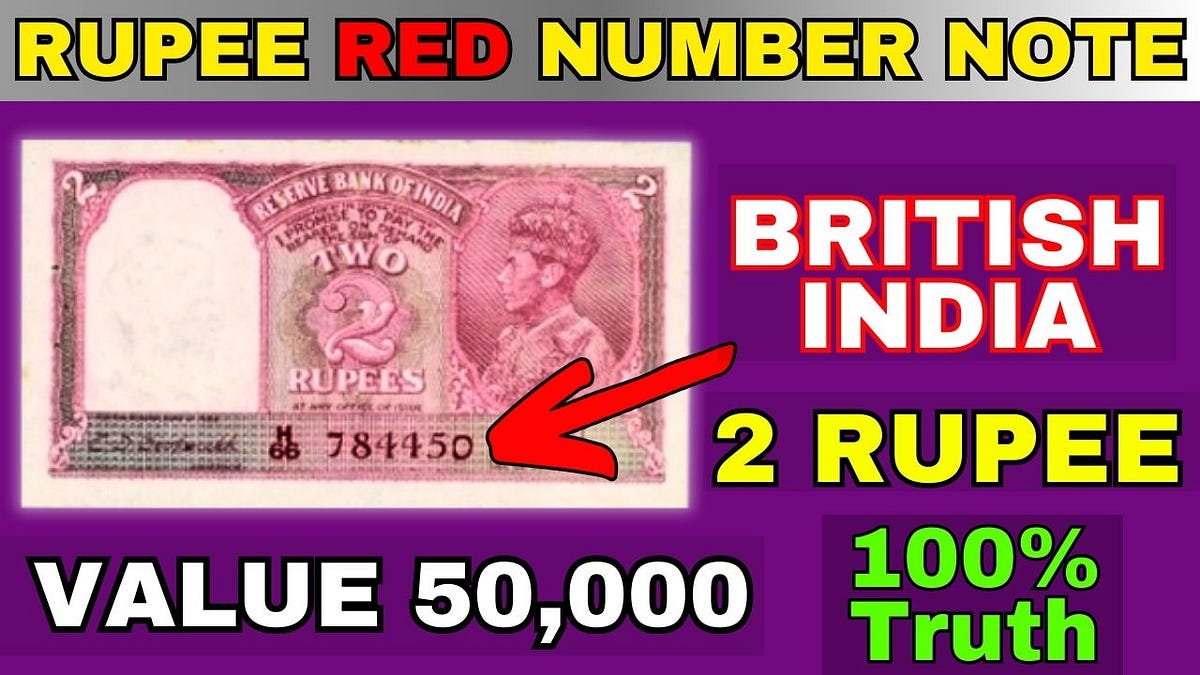 Discover the British India 2 Rupee Red Number Note: A Piece of History ...