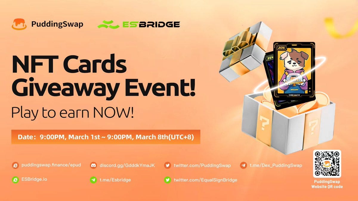 PuddingSwap & ES Bridge hosts joint airdrop event, reward Pudding ...