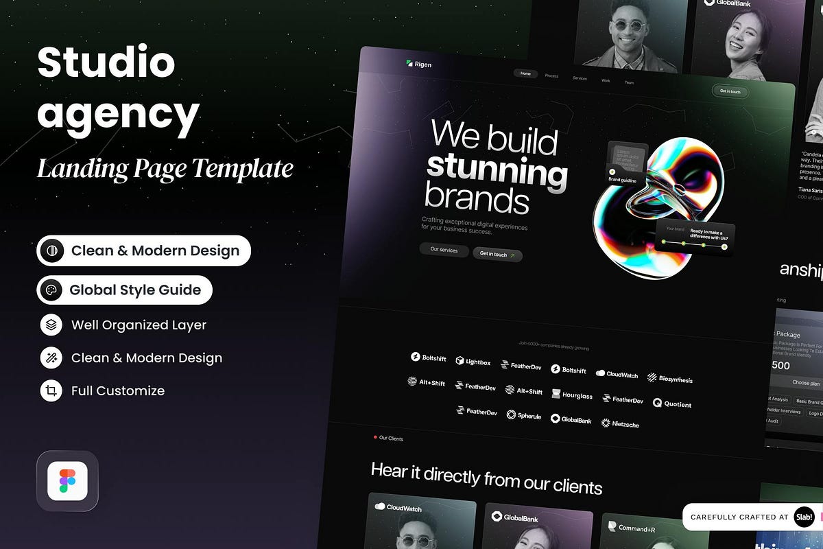 Rigen — Studio Agency Landing Page | by Prismphoenix | Aug, 2024 | Medium