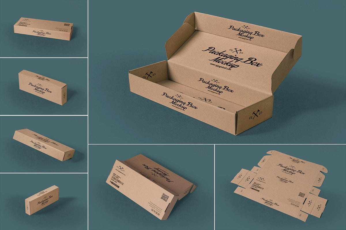 7 Rectangular Packaging Box Mockups Product Mockups Graphic Templates ...