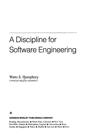 A Discipline for Software Engineering By Watts S. Humphrey View More ...
