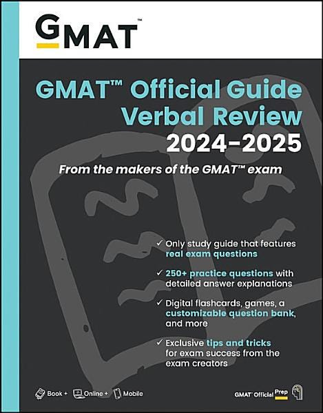 (Download PDF/Epub) GMAT Official Guide Verbal Review 2024–2025: Book ...